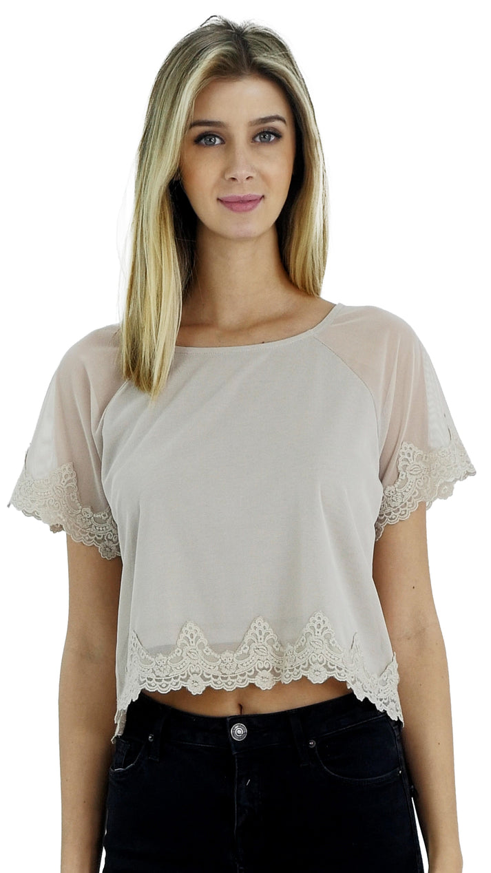 Mesh Lace Finish Crop Top – Shop Lev